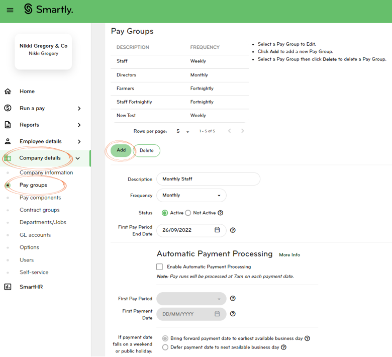 Smartly | Pay groups